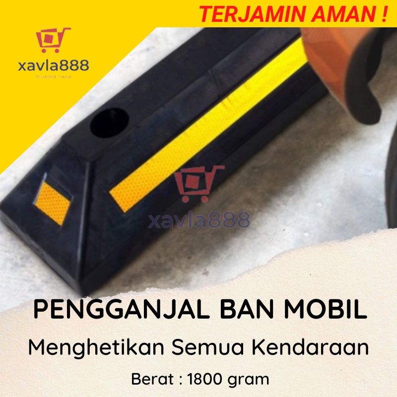 Jual Ganjalan Batas Parkiran / Pengganjal Ban Mobil Karet 54 x 14 x 8 ...