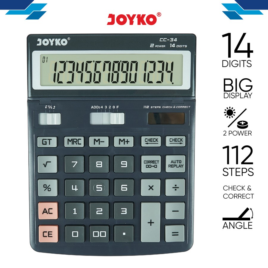 Jual JOYKO CC-34 KALKULATOR CHECK CORRECT 14 DIGIT -CALCULATOR DESKTOP ...