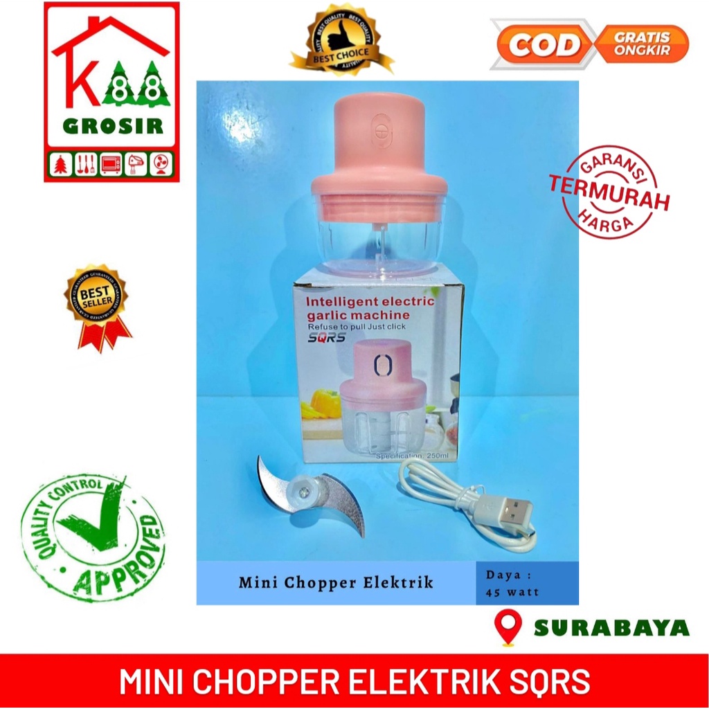 Jual Mini Chopper Elektrik SQRS | Shopee Indonesia