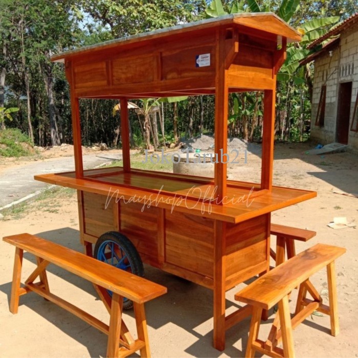 Jual AG193 Gerobak angkringan grobak kayu grobak kopi atau robang ...