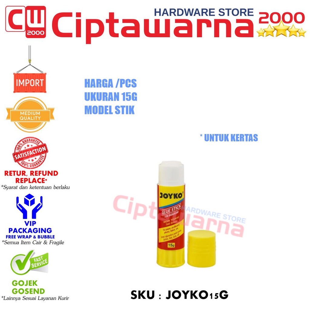 Jual Lem Kertas Paper Stik Glue Stick Joyko 15 Gram | Shopee Indonesia