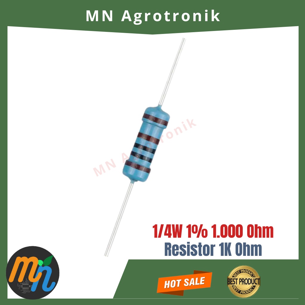 Jual 10X RESISTOR 1K 1KOHM 1/4W 1% METAL FILM | Shopee Indonesia
