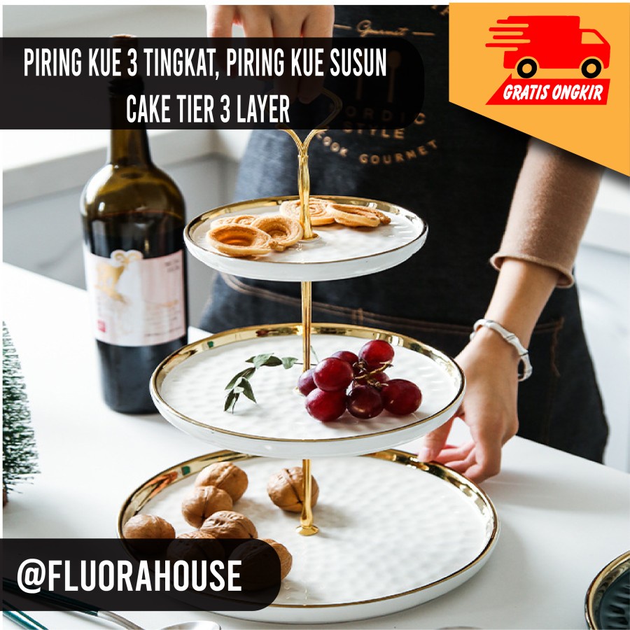 Jual Piring Kue 3 Tingkat / Piring Kue Susun / Cake Tier 3 Layer | Shopee Indonesia