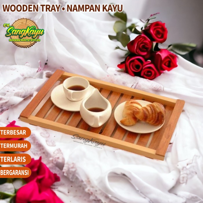 Jual Wood tray nampan kayu nampan saji serving tray kayu serbaguna ...