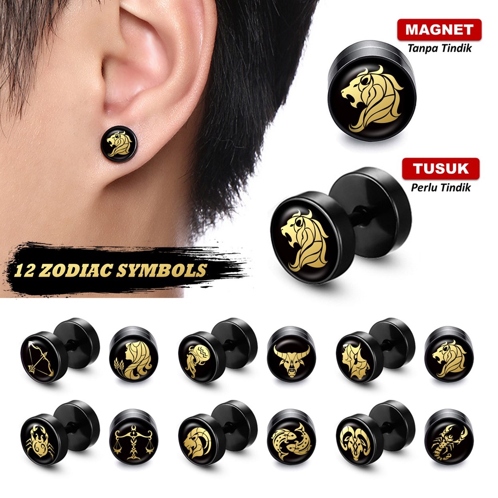 Jual 1Buah Anting Magnet Zodiak 12 Simbol Konstelasi Zodiac Horoscope ...