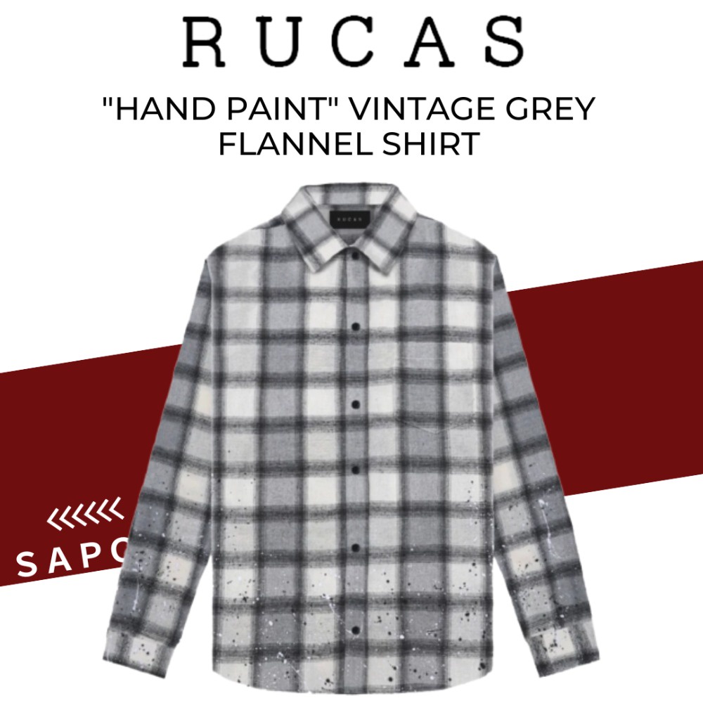 Jual Rucas "Hand Paint" Vintage Grey Flannel Shirt (Uus) | Shopee Indonesia