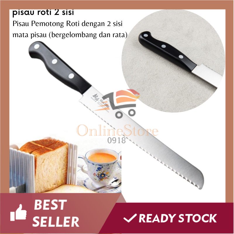 Jual OS - Pisau Roti 2 Sisi - Pisau Potong Roti Tawar Bolu Kue Tart 2 ...