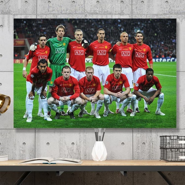 Jual Poster Manchester United A3+(31x46cm) STARTING XI UCL 2008 FINAL ...