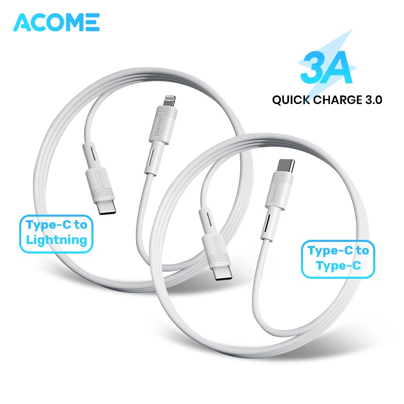 Jual ACOME Kabel Data Type-C to USB-C / Type-C to Lightning / Data ...