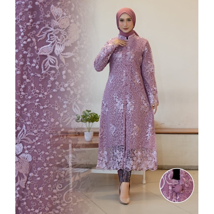 Jual (COD)SET LONG TUNIK KANCING SERIBU - SETELAN KEBAYA MODERN - KEBYA ...