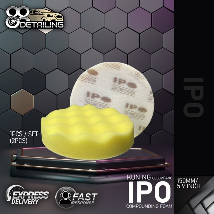 Jual IPO Busa Poles Gelombang Wave Foam YELLOW 150MM COMPOUNDING ...