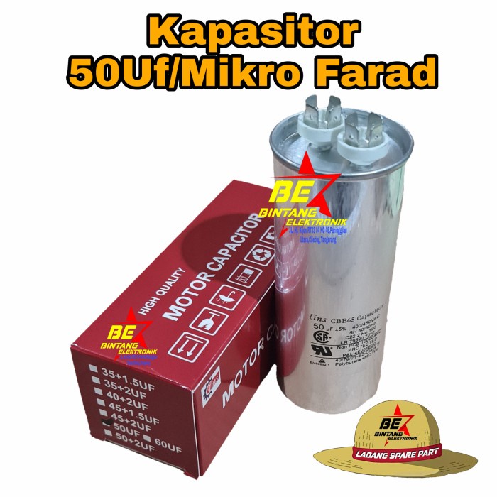 Jual KAPASITOR AC 50 MIKRO CAPASITOR AC 50UF CAPASITOR AC 50 UF 400/450 ...