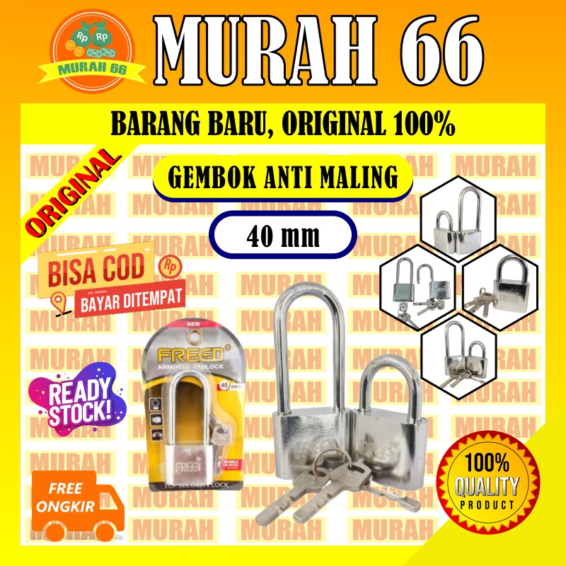 Jual GEMBOK ANTI MALING GEMBOK RUMAH PANJANG 40MML PANJANG/ GEMBOK ...
