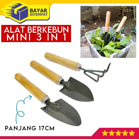 Jual Alat Berkebun Set 3 in 1 TEBAL MINI Sekop Garpu Peralatan Perkebun ...