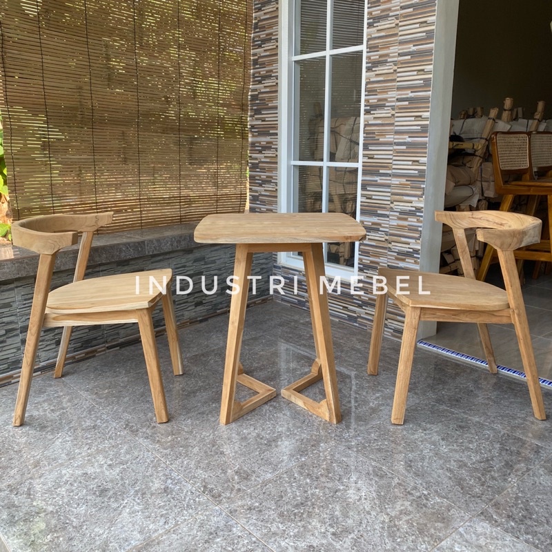 Jual Set Meja Teras Jati Retro Scandinavian Minimalis Modern - Kursi ...