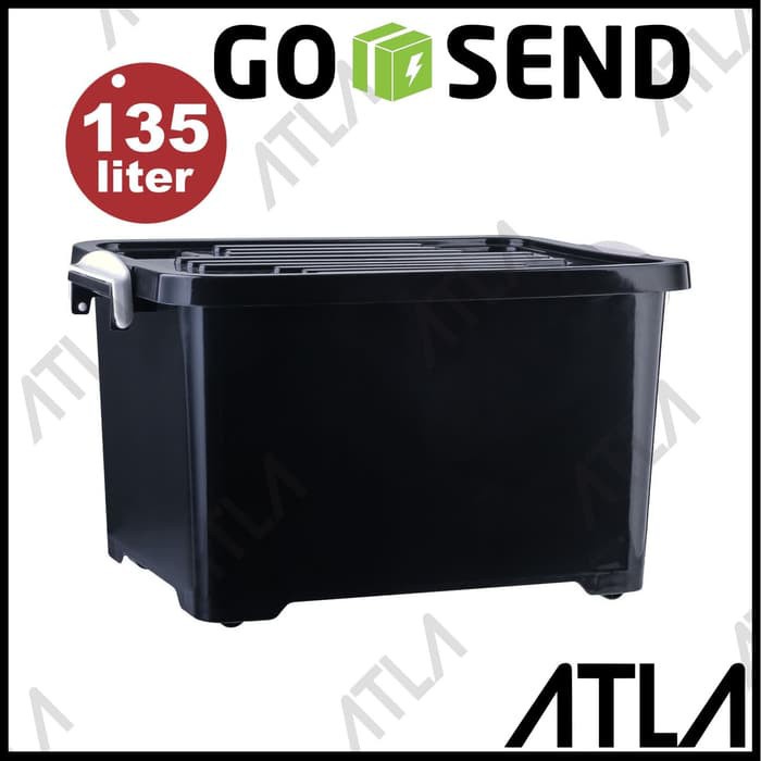 Jual GOJEK ONLY Kontainer Box 135Liter Hitam Tempat Storage Plastik ...