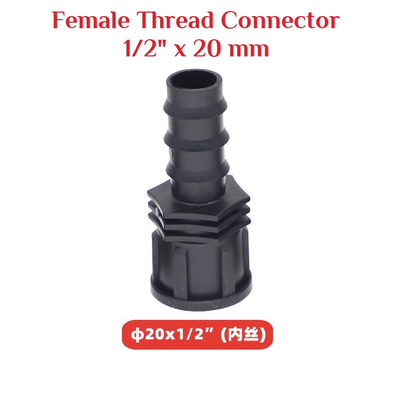 Jual Female Thread Connector 1/2" ke Selang PE 20 mm female 1/2" ke 20 ...