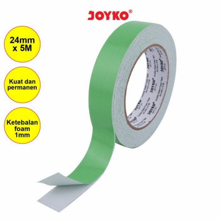 Jual JOYKO Double Sided Tape Foam 24mm x 5m DFT-52 Putih | Shopee Indonesia