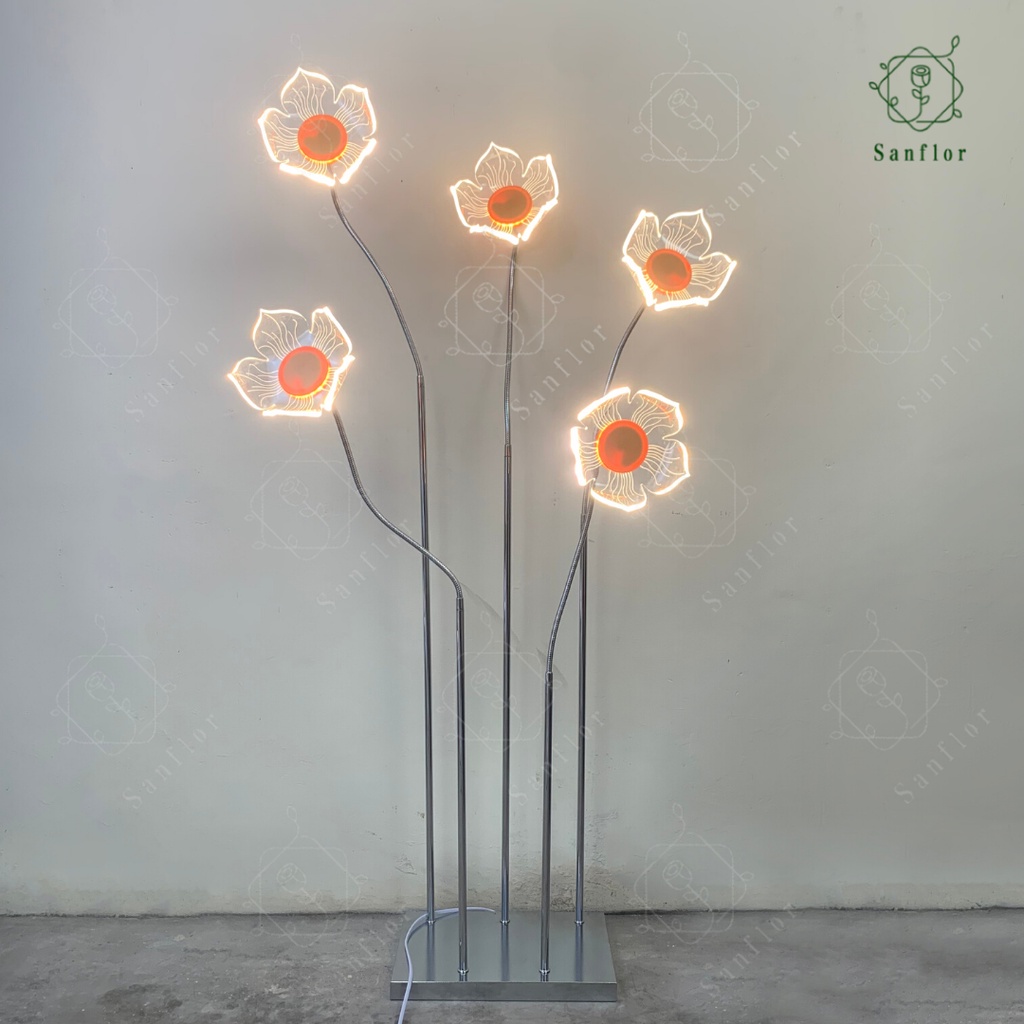 Jual ACRYLIC FLOWER STANDING LAMP KEPALA 5/ LAMPU WEDDING BUNGA ...