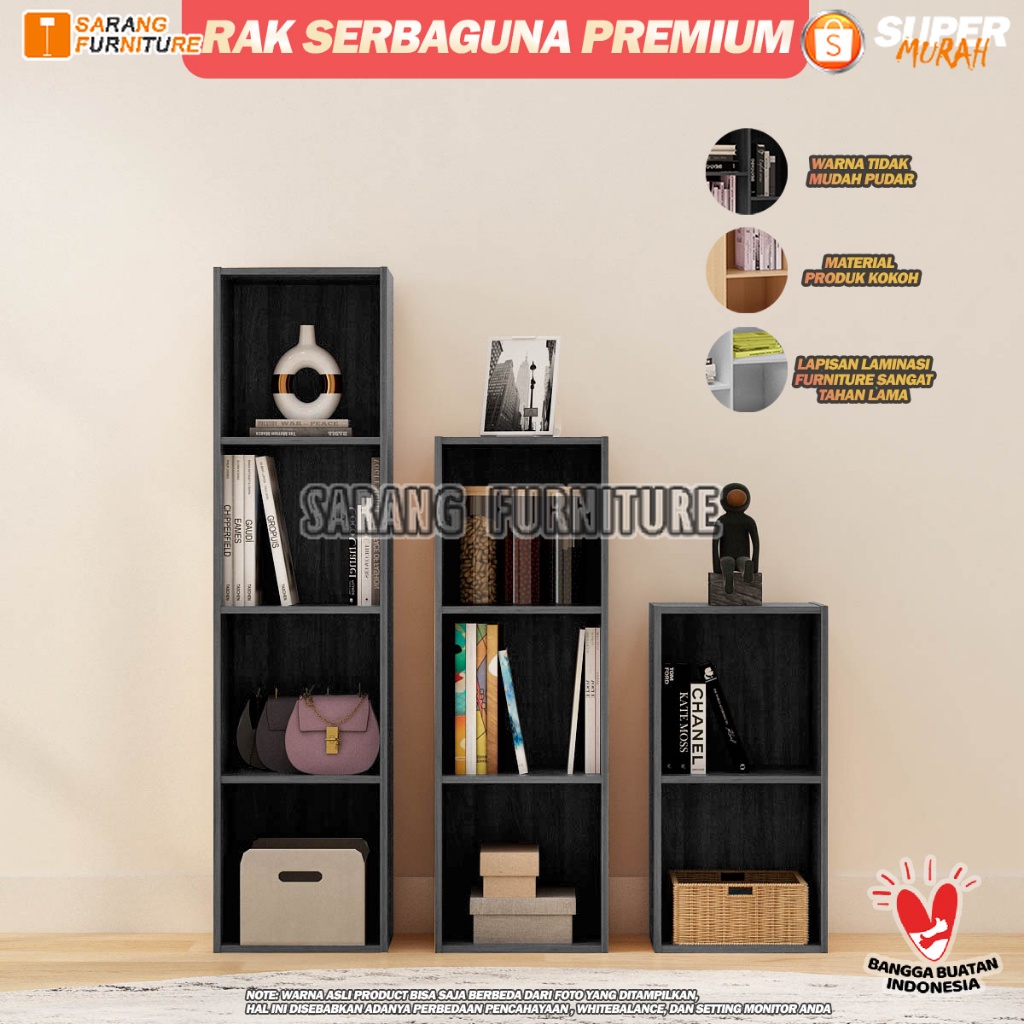 Jual RAK BUKU SERBAGUNA SUSUN 4 KAYU RAK MINIMALIS RAK SERBAGUNA KAYU ...