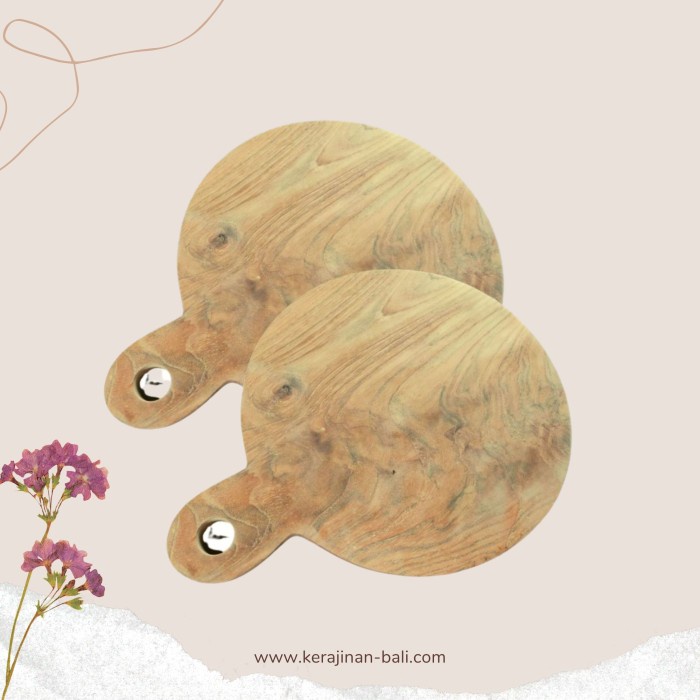 Jual Talenan Bundar Kayu Jati Diameter 22cm / Tatakan Memotong Sayur ...