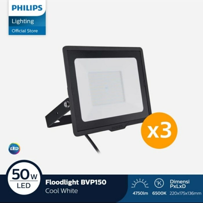 Jual Lampu Sorot LED 50 Watt Philips BVP 150 Flood Light 50W BVP150 Tembak | Shopee Indonesia