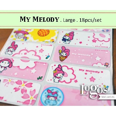 Jual My Melody LARGE Label nama waterproof. Sticker Kuromi Sanrio pink ...