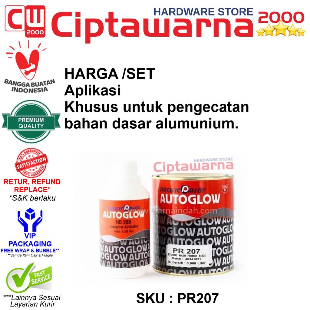 Jual Epoxy Autoglow PR 207 Etching Primer Khusus Alumunium 1L set ...