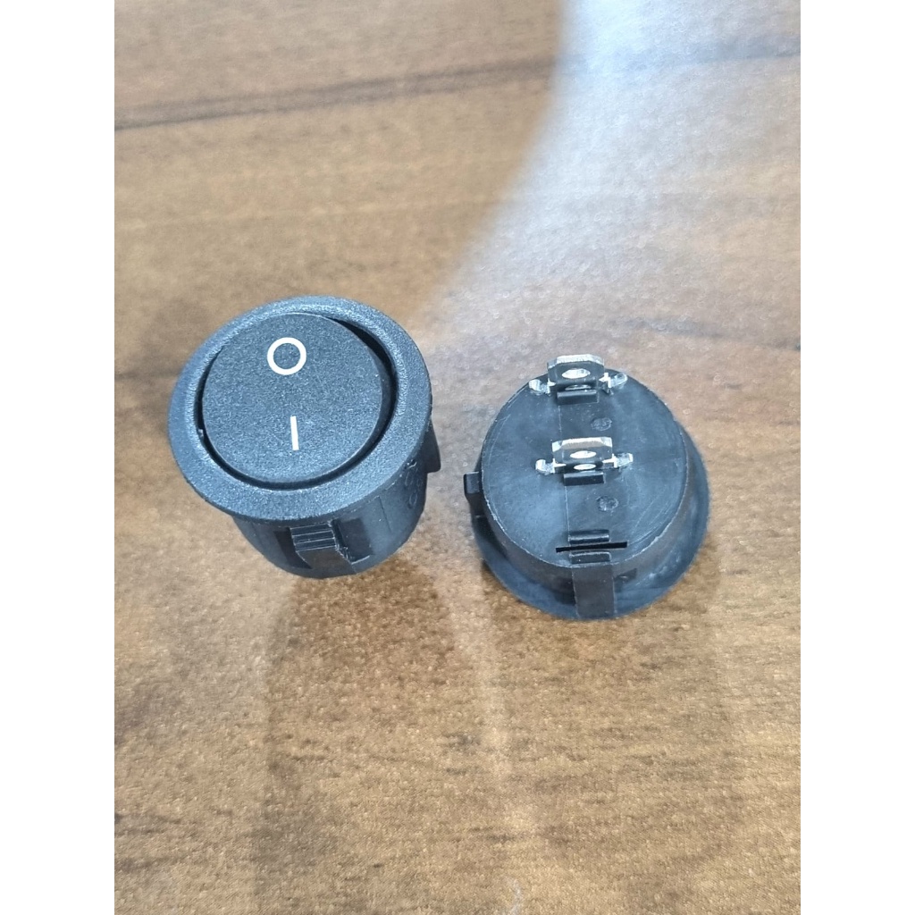 Jual Saklar Bulat 20mm 2pin Rocker Switch Bulat hitam Besar 2pin (tanpa ...