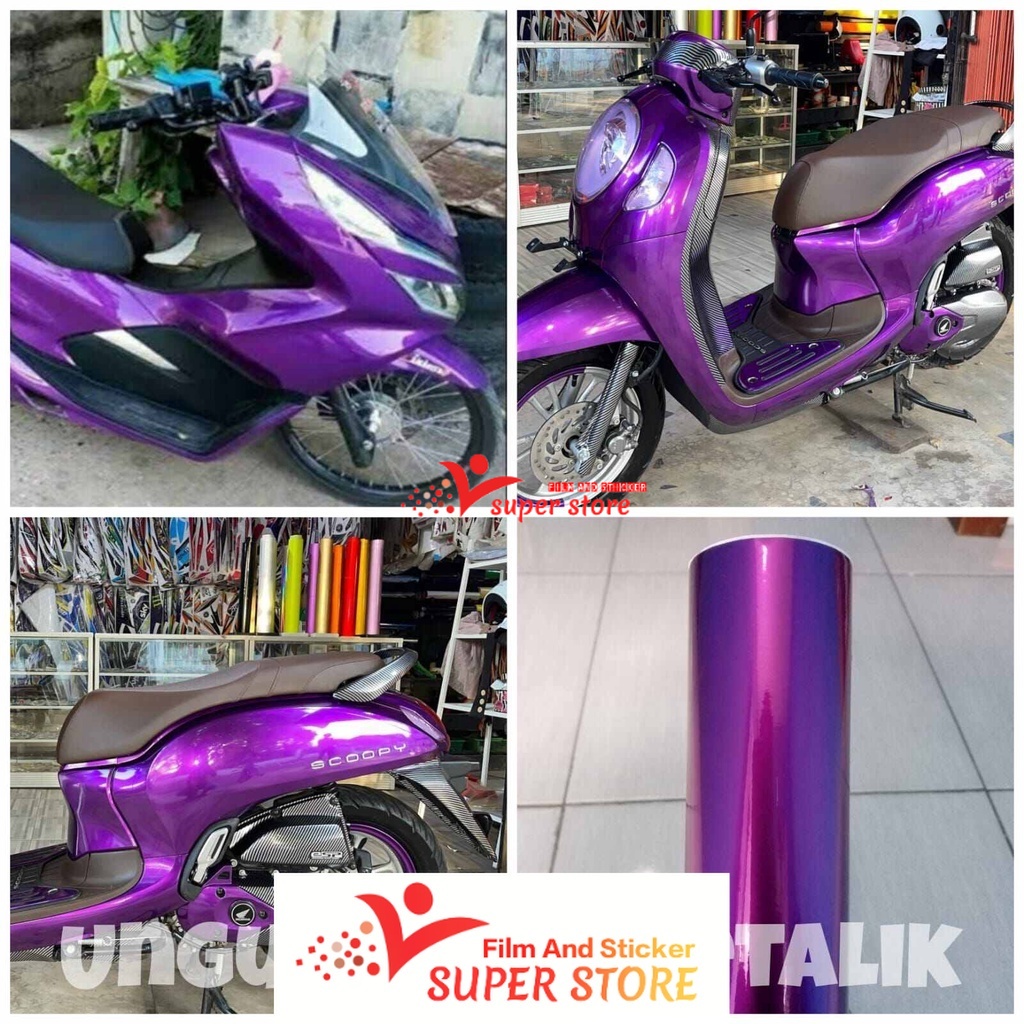 Jual Sticker Skotlet Ungu Glosy Sudah Ada Lemnya | Shopee Indonesia