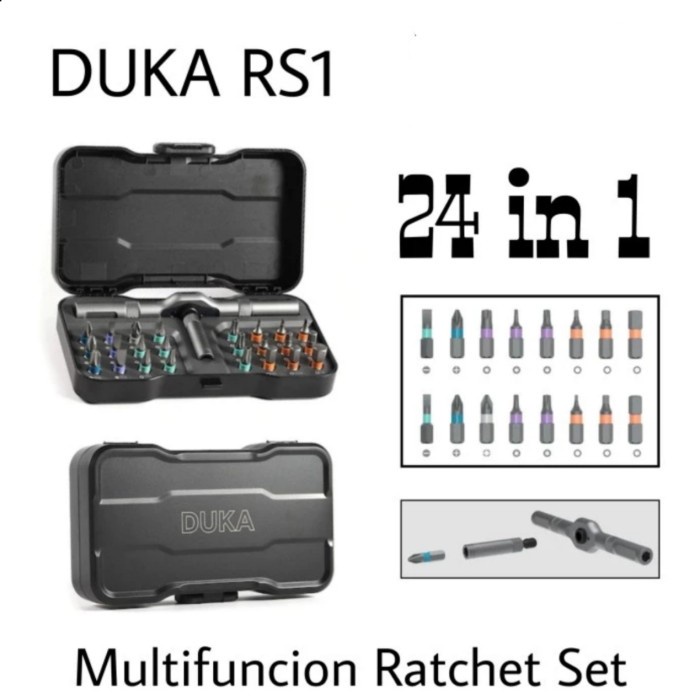 Jual Duka Rs1 Multifunction Screwdriver ratchet Set obeng 24in1 ...