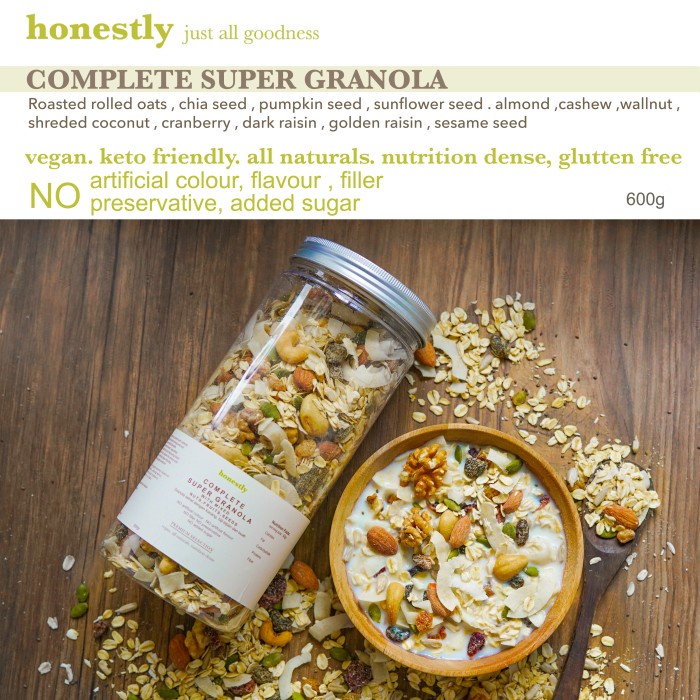 Jual COMPLETE SUPER GRANOLA , SUPER FOOD , ANTIOXIDANT , oat , almond ...