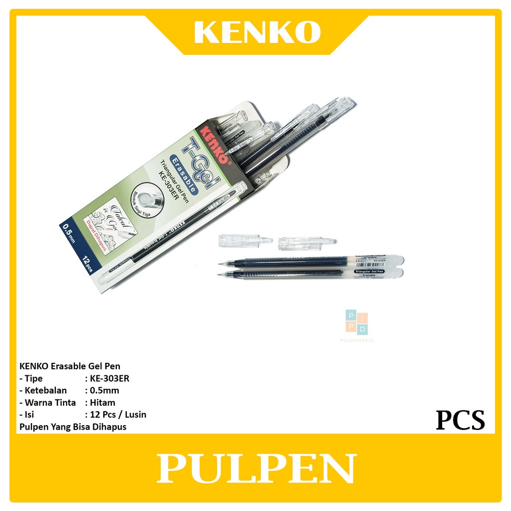 Jual KENKO - Gel Pen Erasable T-Gel KE-303ER Hitam - Pcs | Shopee Indonesia