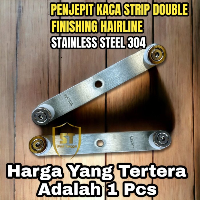 Jual PENJEPIT KACA STRIP DOUBLE STAINLESS 304 (HL) - SPIDER/SAYAP KACA ...