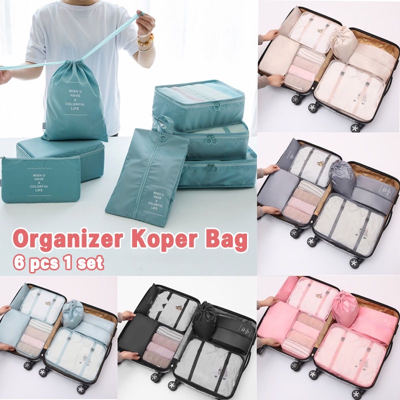 Jual TRAVEL BAG /Organizer Koper Bag /Luggage Storage Set Organizer 6 ...