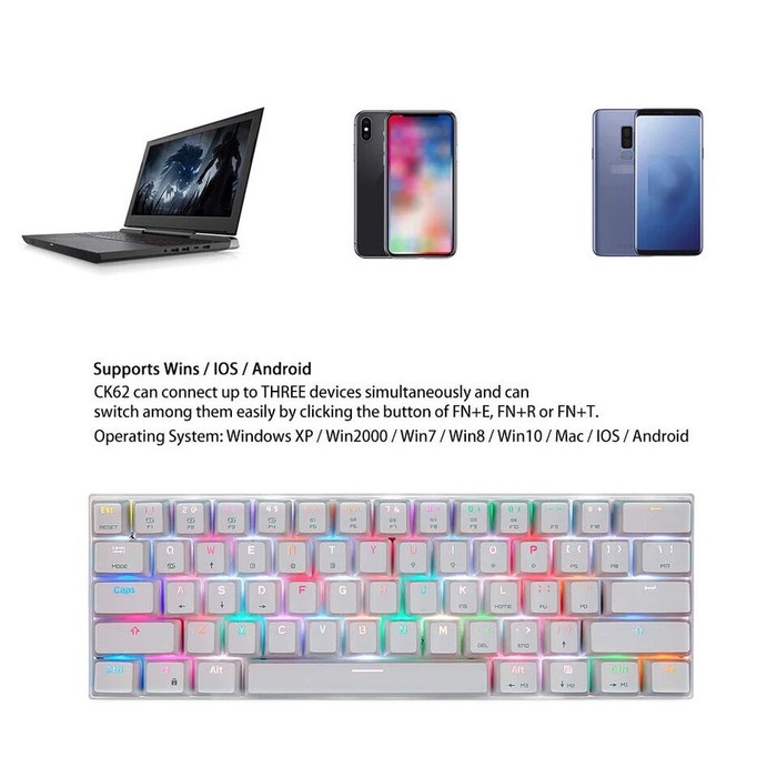 Jual MECHANICAL KEYBOARD MOTOSPEED CK62 WIRED BLUETOOTH DUAL MODE ...