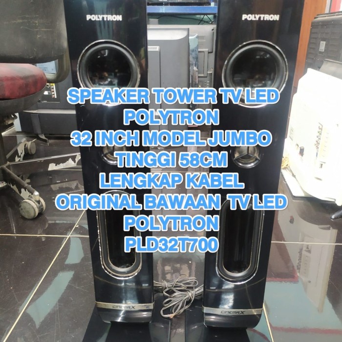 Jual SPEAKER TOWER TV LED POLYTRON 32 INCH JUMBO SE SET PLUS KABEL | Shopee Indonesia