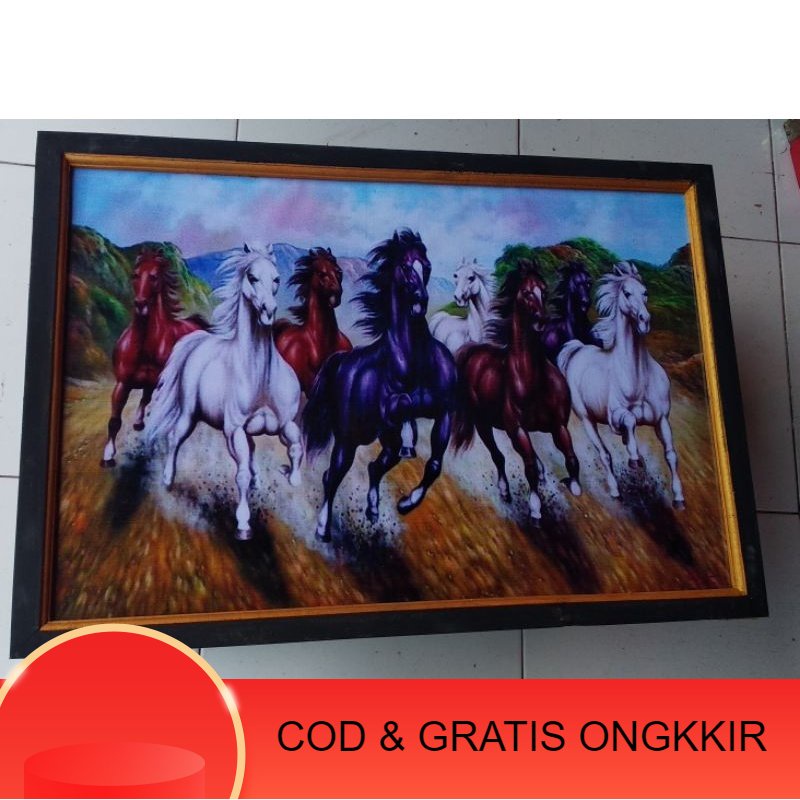 Jual Bingkai foto murah hiasan dinding poster plus bingkai gambar kuda ...