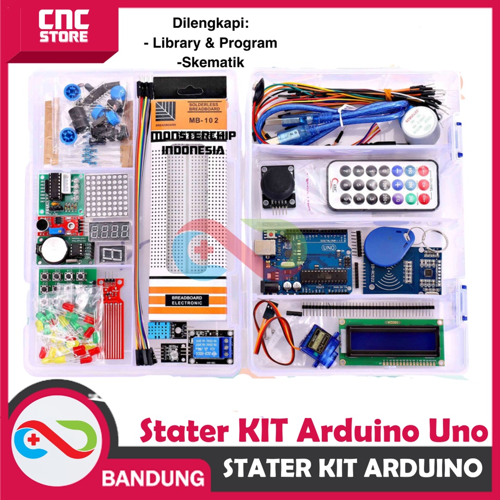 Jual ARDUINO STARTER KIT PAKET LENGKAP UNO MONSTER KIT | Shopee Indonesia