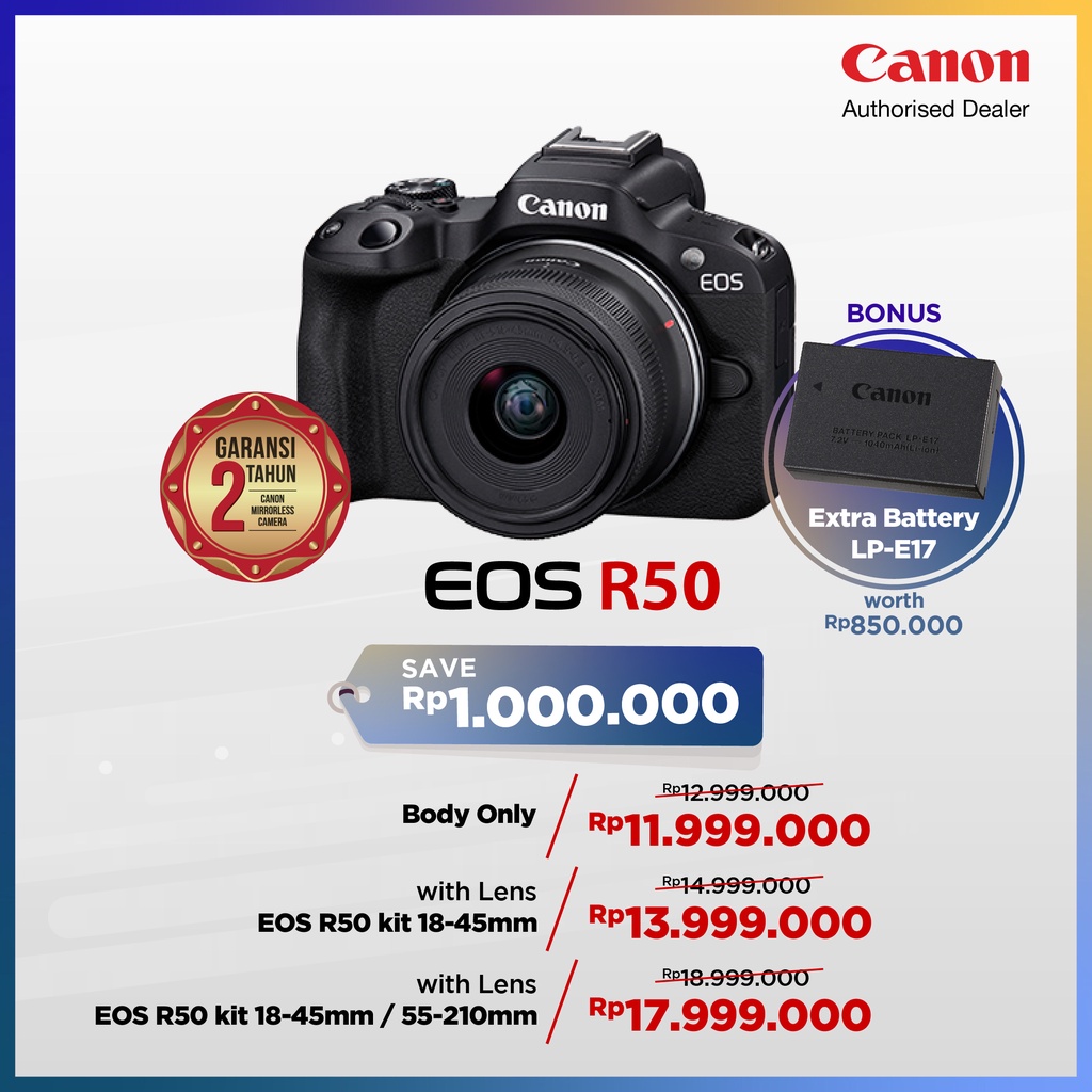 Jual Canon EOS R50 Body Only Mirrorless Camera | Shopee Indonesia