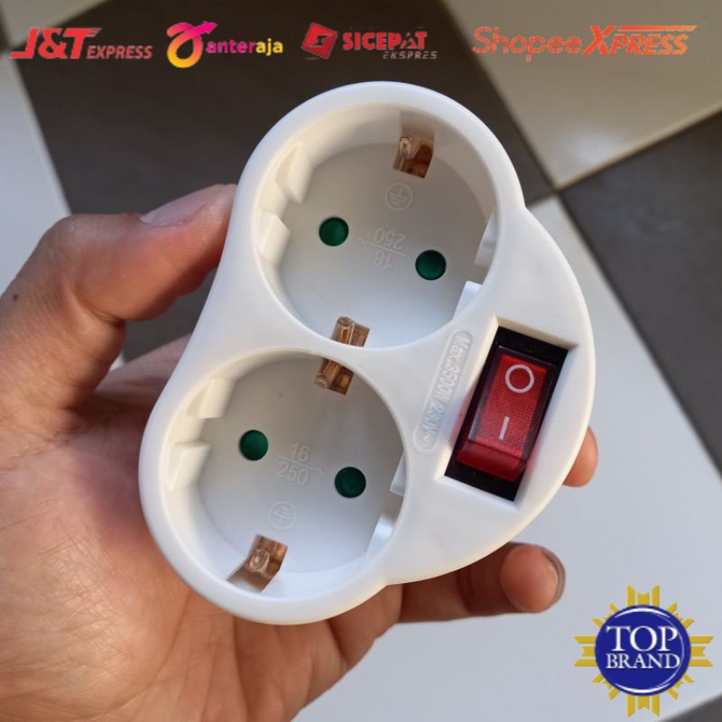 Jual Krisbow stop kontak schuko colokan listrik dengan switch on/off ...
