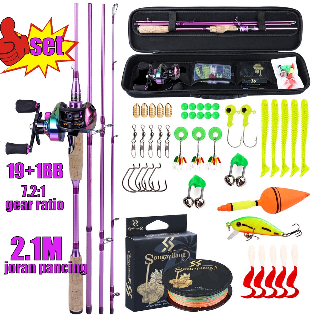 Jual Sougayilang Joran Pancing 2.1M 4 Bagian Spinning/Casting Joran ...