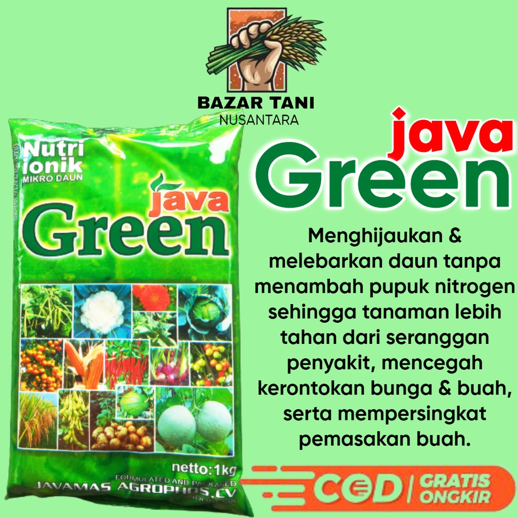 Jual Nutrisi daun pupuk micro lengkap Java green 1kg pupuk pelengkap ...
