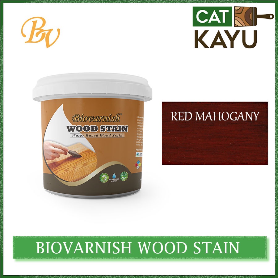Jual Biopaint Cat Pernis Kayu Biovarnish Wood Stain Red Mahogany 1kg ...