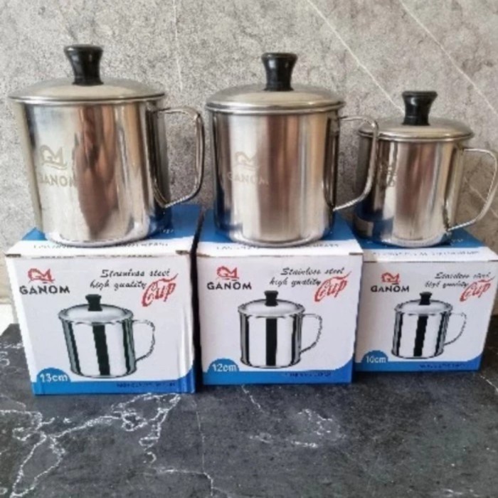 Jual Mug Stainless Steel Tebal Cangkir Gelas Mug Teh Kopi Stainless ...