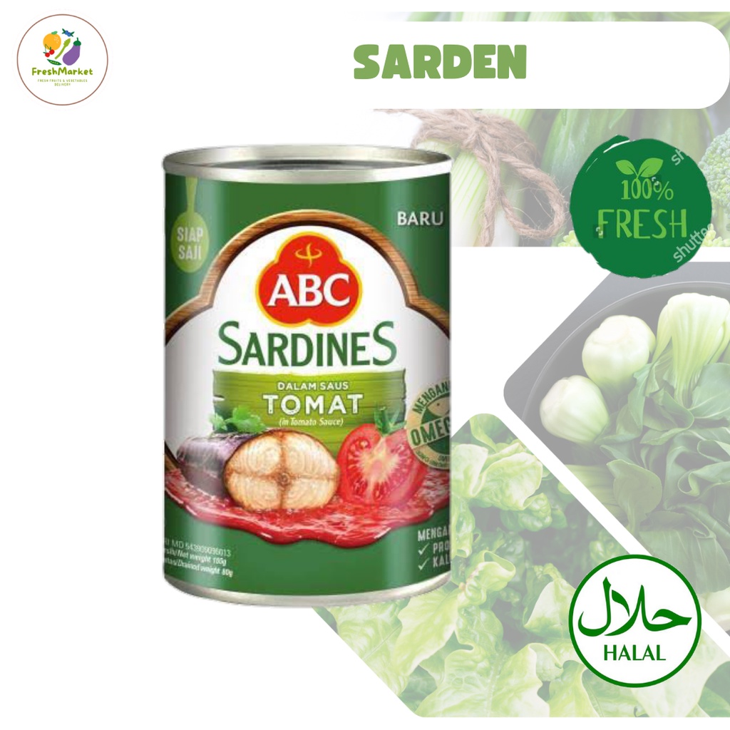 Jual Sarden ABC Sardines Cabai 155 Gram Freshmarketlampung | Shopee ...
