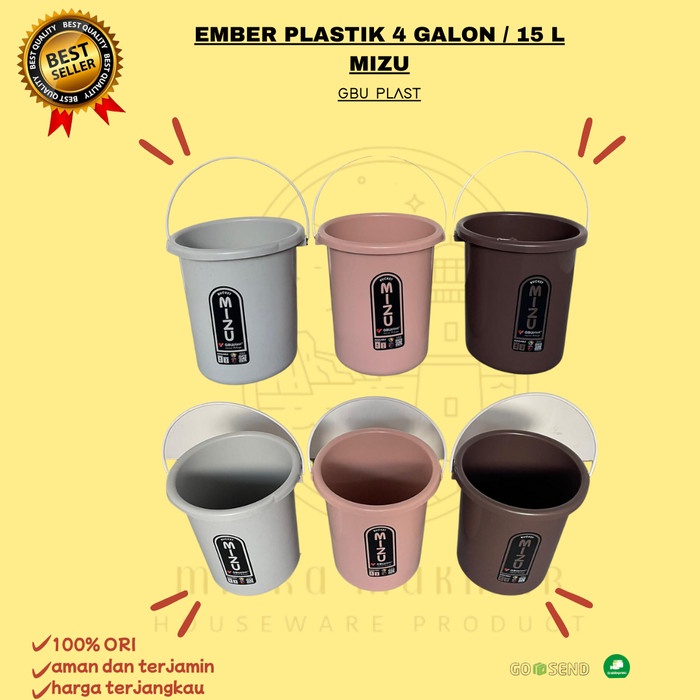 Jual Harga Terjangkau NEW!! EMBER PLASTIK 4 GALON / MIZU BUCKET WATER ...