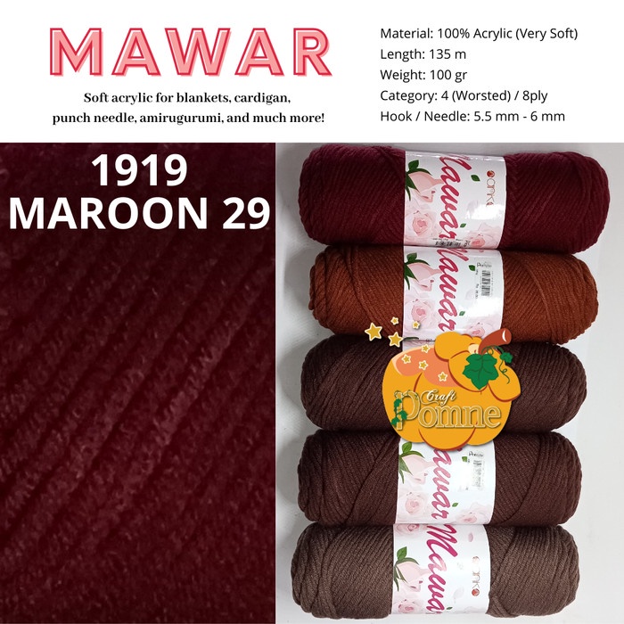Jual Promo Terjangkau Yarn Bulk Ackrylic Mawar / Benang Wol / Rajut Red ...