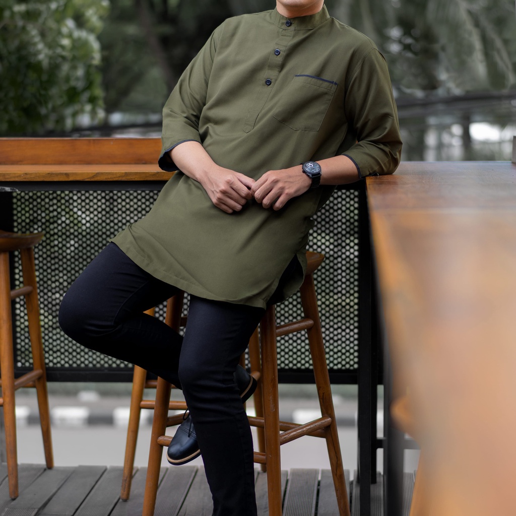 Jual Baju Koko Rashad Big Size XXL 3XL 4XL Bahan Katun Adem Lengan 3/4 Baju Koko Muslim Fashion ...