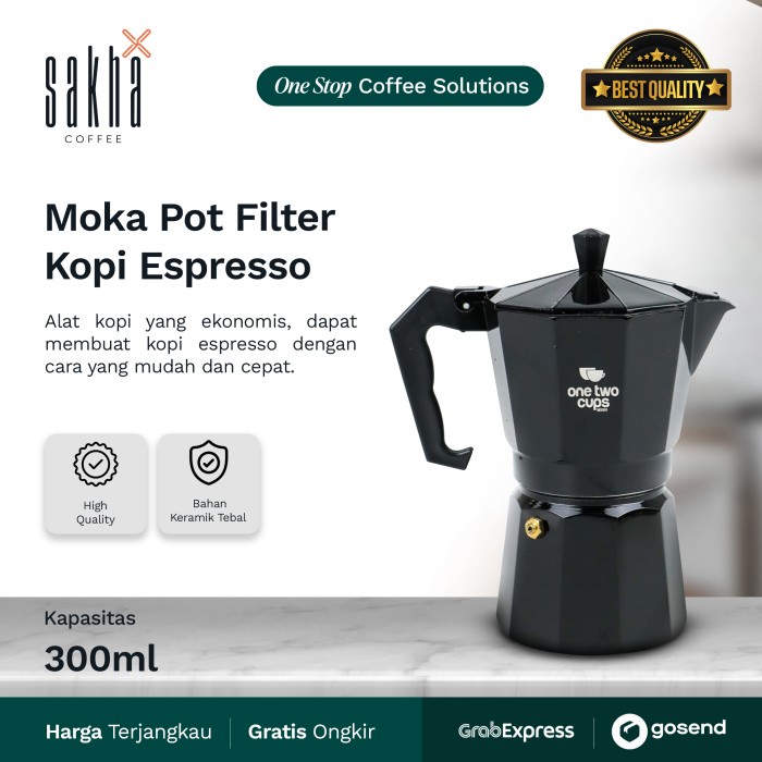Jual Mokapot Espresso Maker 6 Cup 300ml Coffee Alat Seduh Kopi Bubuk ...
